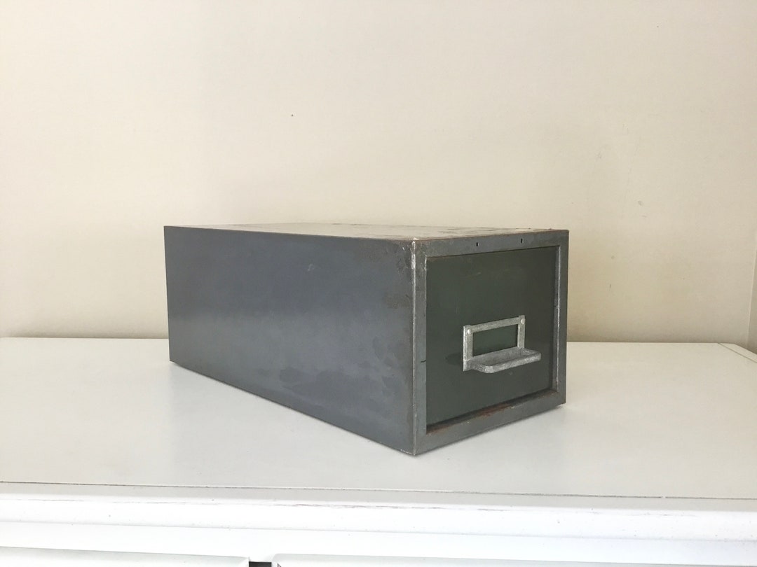 Vintage Single Drawer Industrial Index Card File Cabinet - Distressed ...