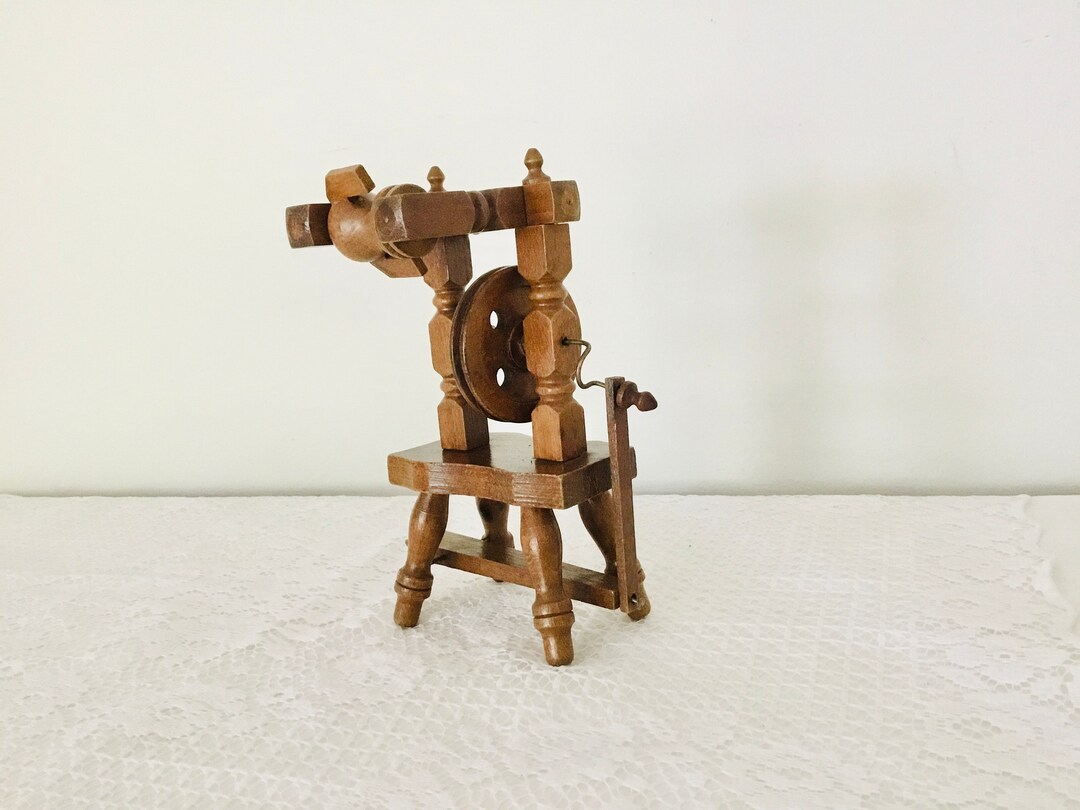 Vintage Decorative Small Wood Spinning Wheel Table Top Home Decor - Etsy