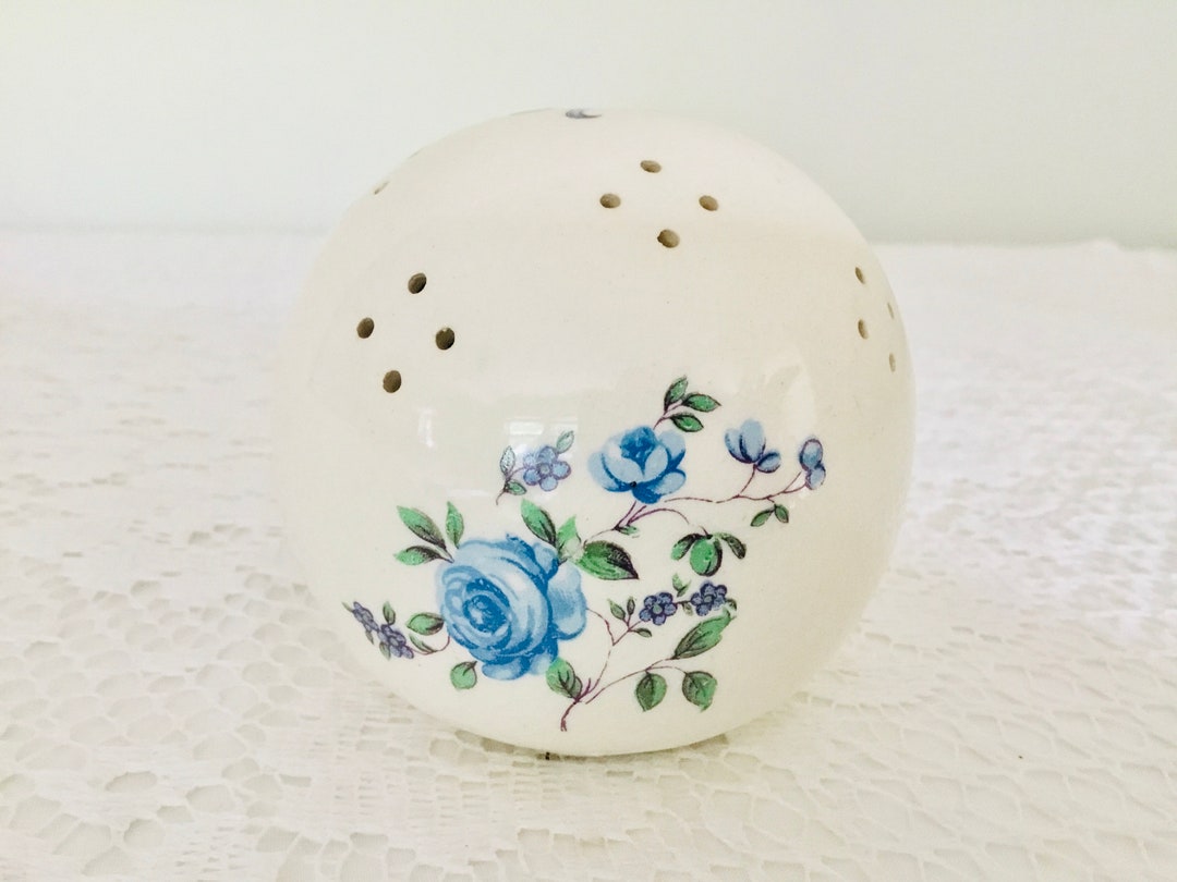 Vintage Ceramic Round Pomander Potpourri Ornament Ball W/ Blue and ...