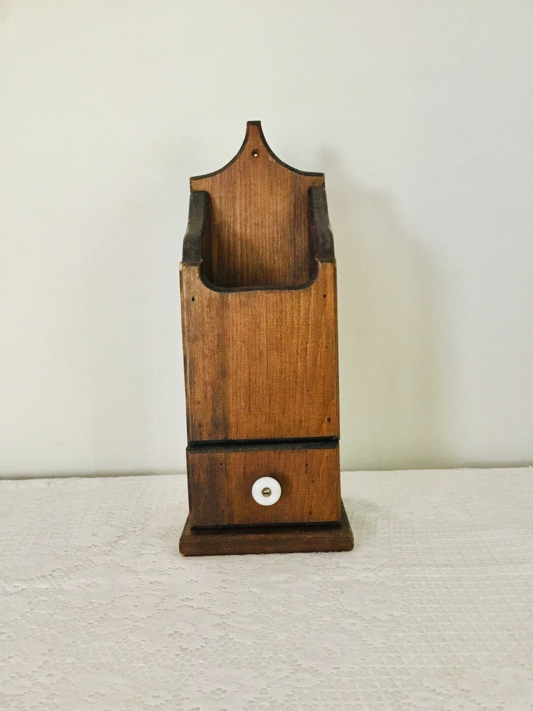 Vintage Wood Pipes / Candle Box With One Drawer, Wall Hanging, Table ...