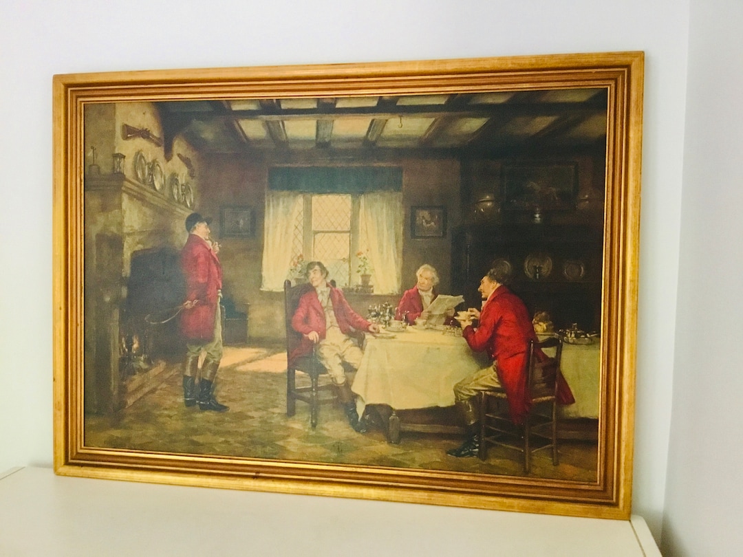 Frank Moss Bennett 'the Hunt Breakfast' Vintage Framed Art Print 35 X ...