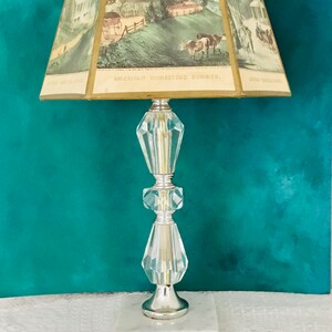Vintage Glass Crystal Lamps Marble Base With American Homestead Four ...