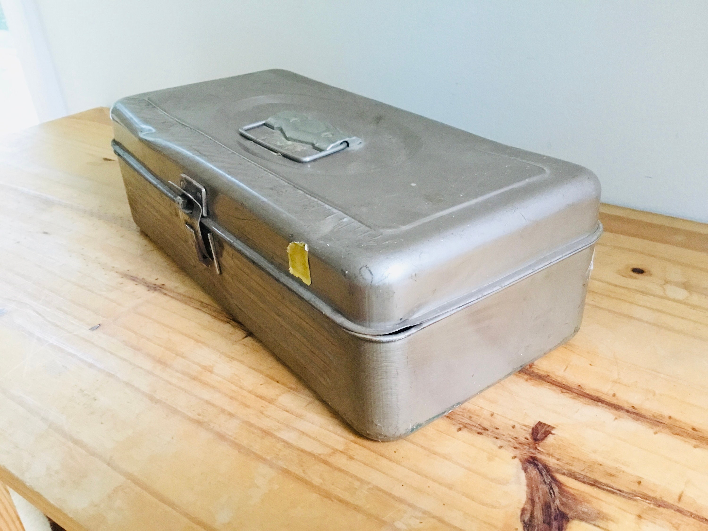 Vintage Metal Ruler Toolbox Organizer Storage Box No Key | Etsy