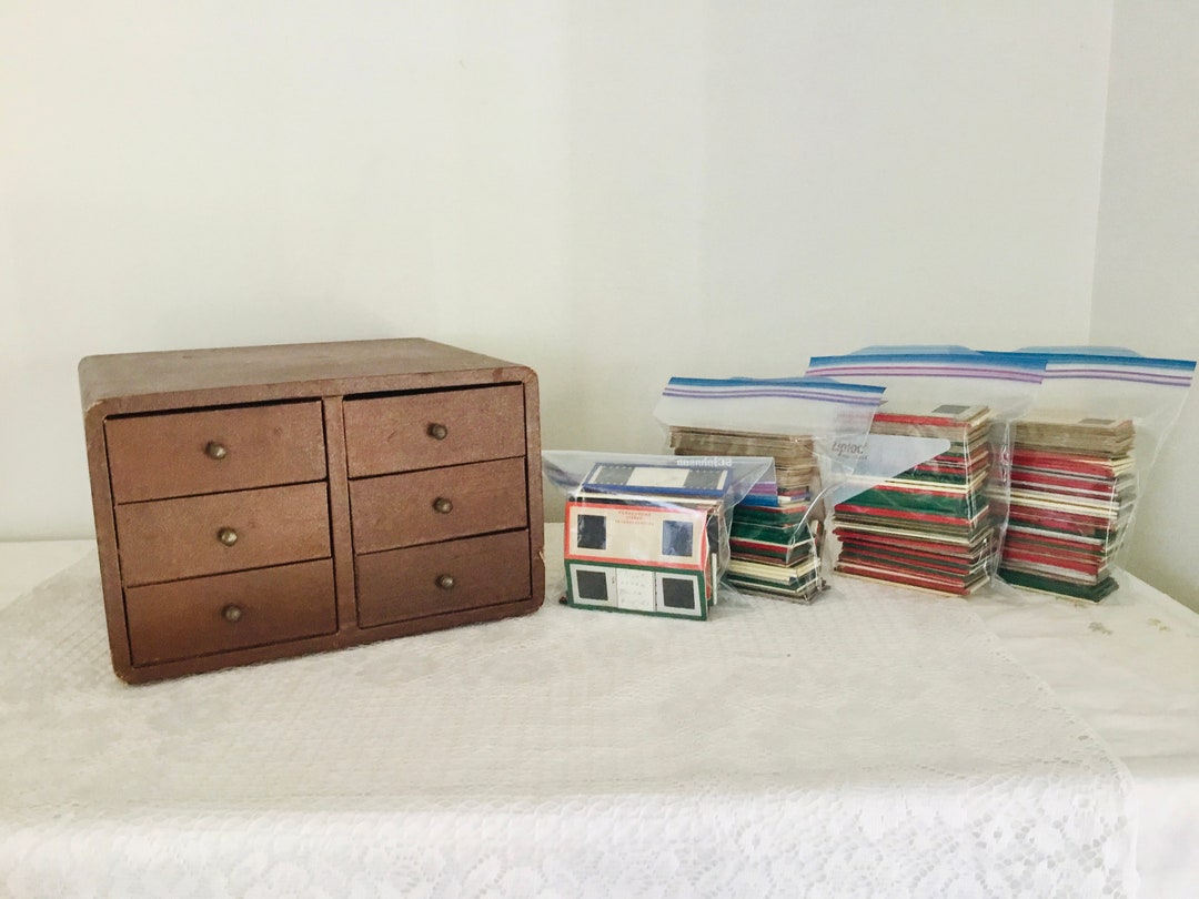 Lot of 240 50s Stereo Realist Transparencies 3D Slides W/ Wood Storage ...