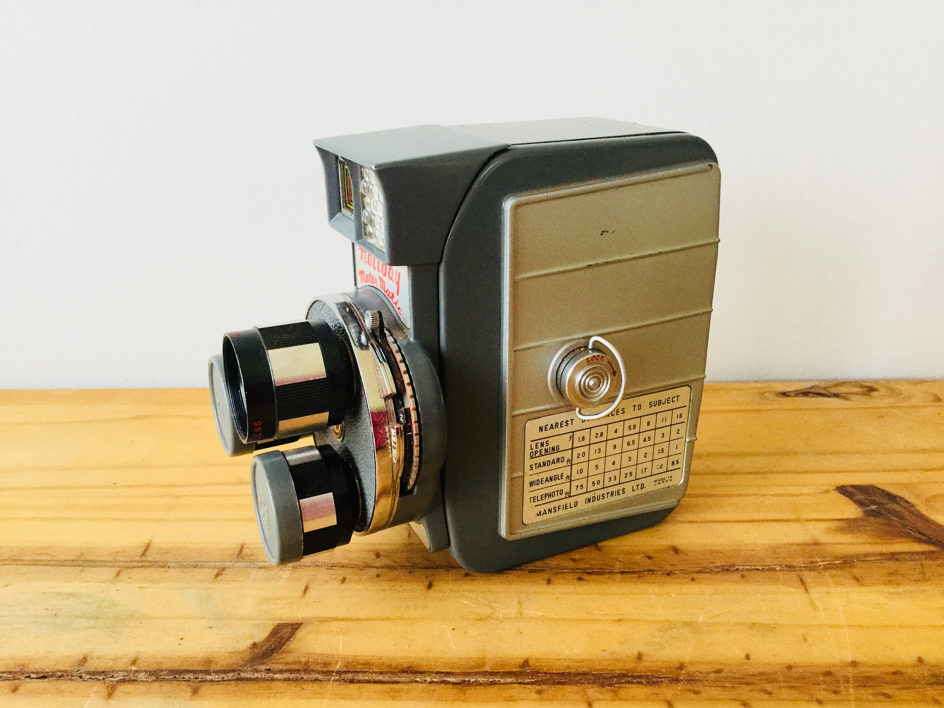 Mansfield Holiday II 8mm turret movie camera with case | Etsy