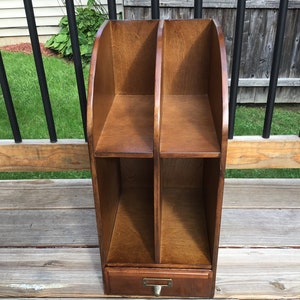Vintage Wood Desktop File Box Cabinet With Drawer - Etsy