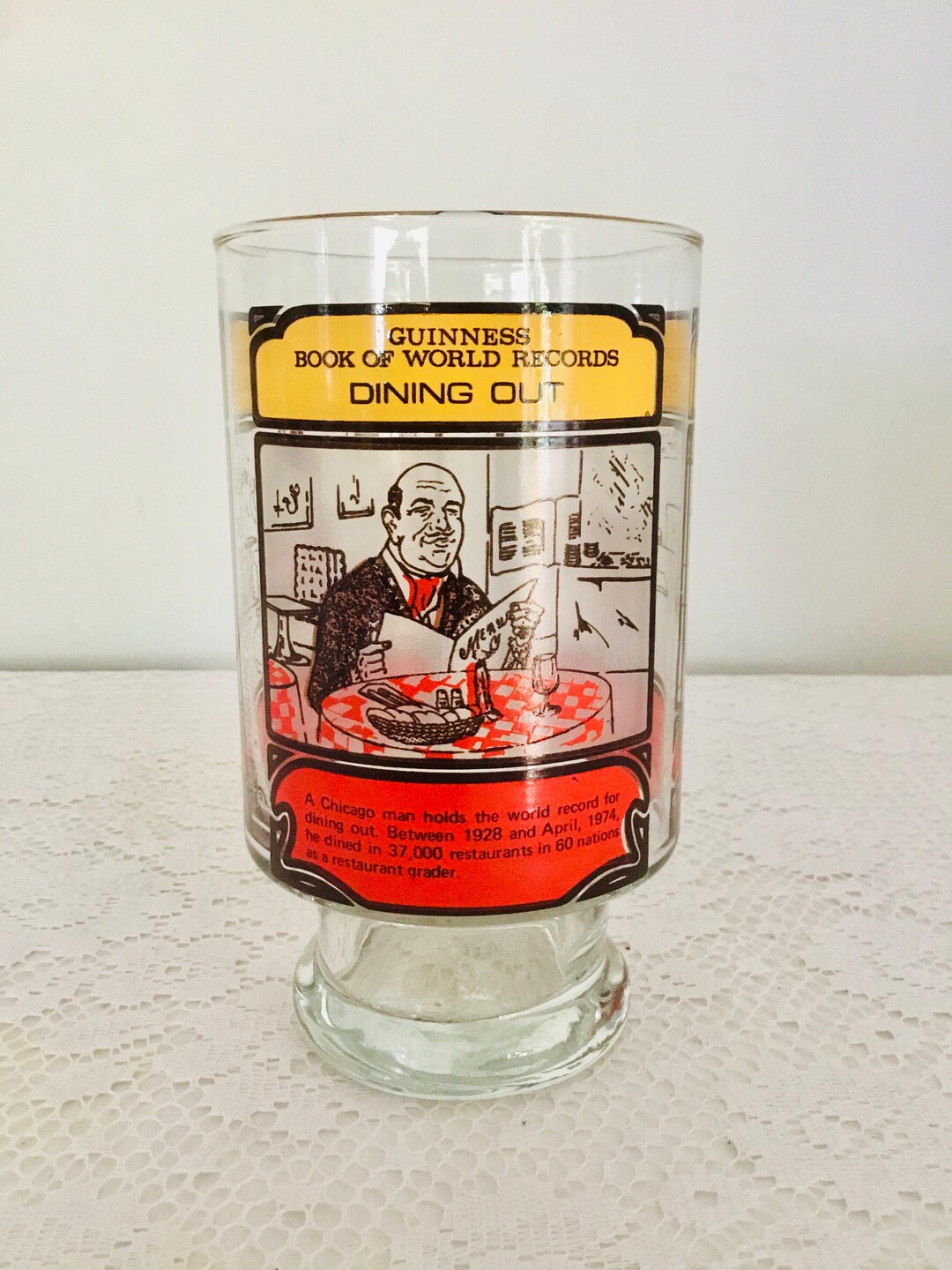 Vintage Guinness Book of World Records XL Drinking Glass - Etsy