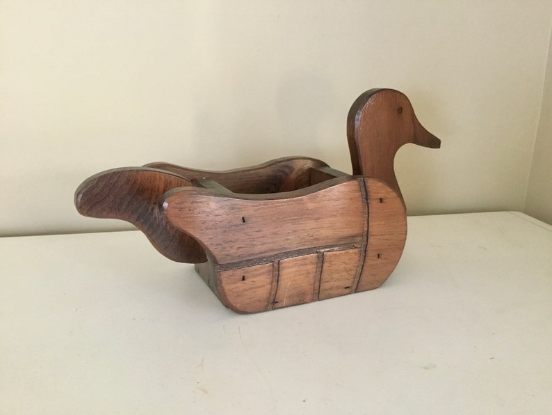Vintage Handcraft Wooden Duck Planter Country Chic - Etsy