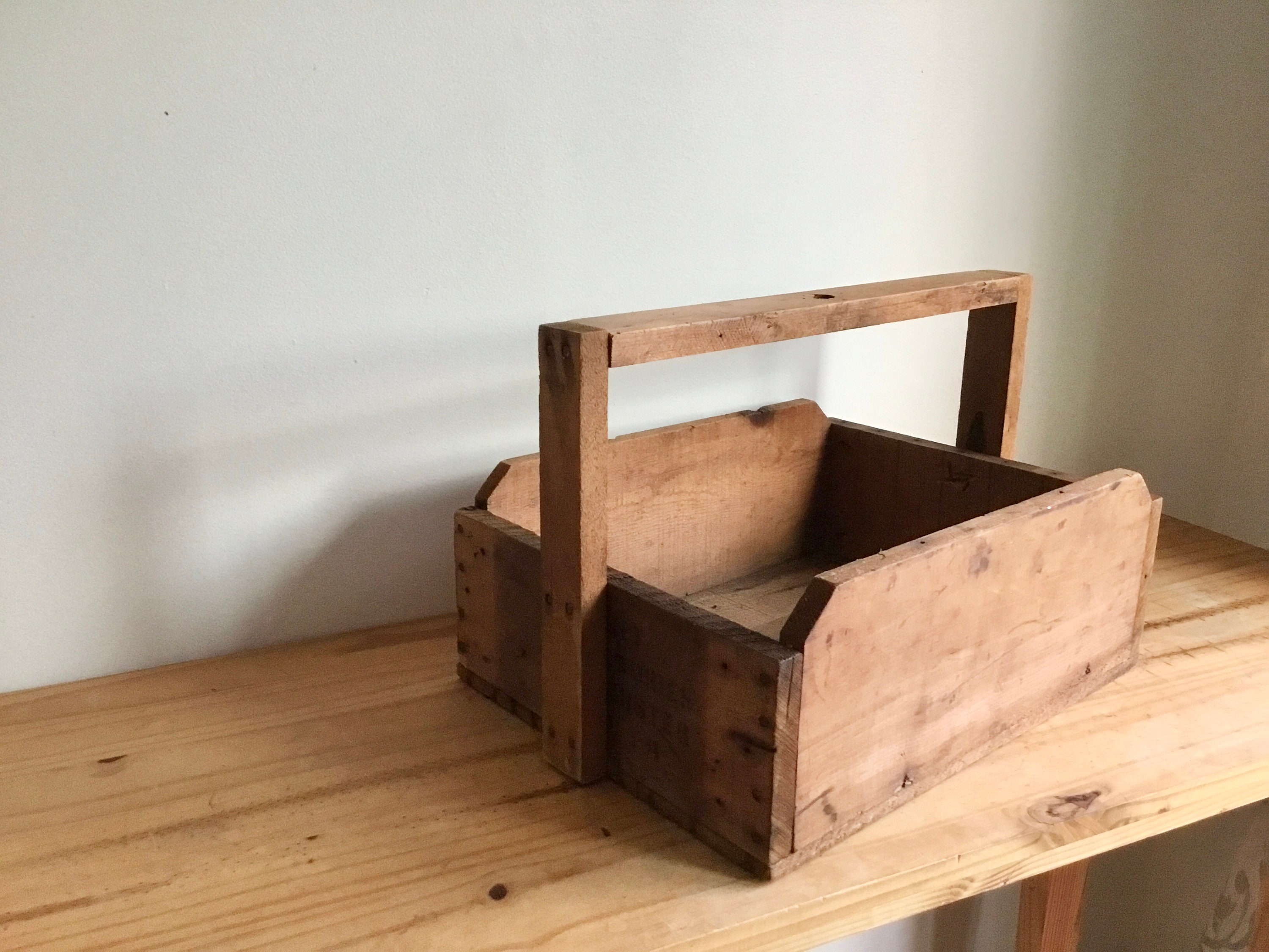 Vintage Heavy Rustic Wood Caddy Handled Wood Carrier Tool - Etsy