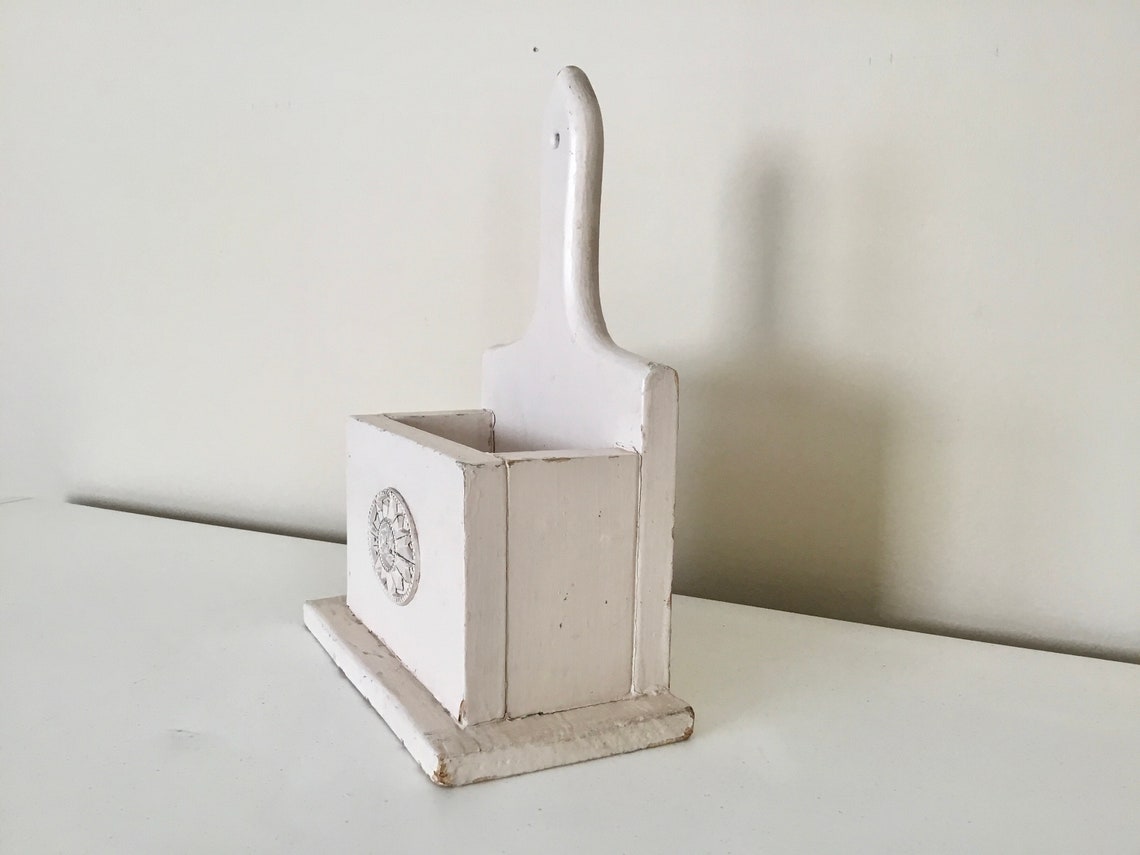 Primitive White Wood Wall Pocket Rustic Wall Box Wall - Etsy