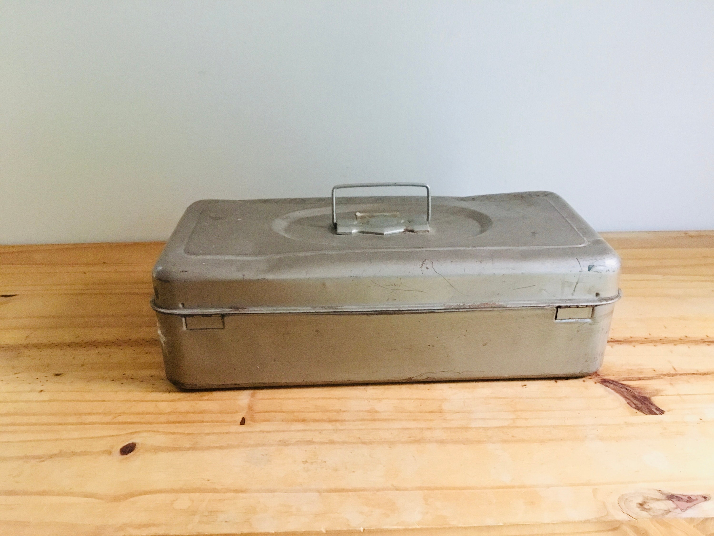 Vintage Metal Ruler Toolbox Organizer Storage Box No Key | Etsy