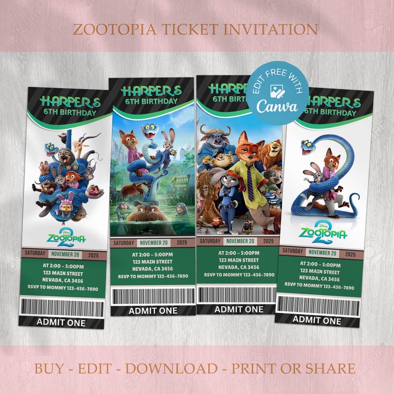 Zootropolis 2 Invitation - Etsy