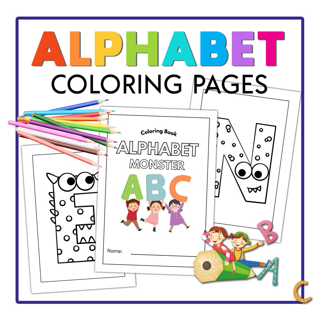 Alphabet Monster Coloring Pages, Preschool Coloring Pages, Preschool ...