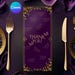 Luxury Purple & Gold Menu Template 4x9 | Elegant Double-sided Wedding ...