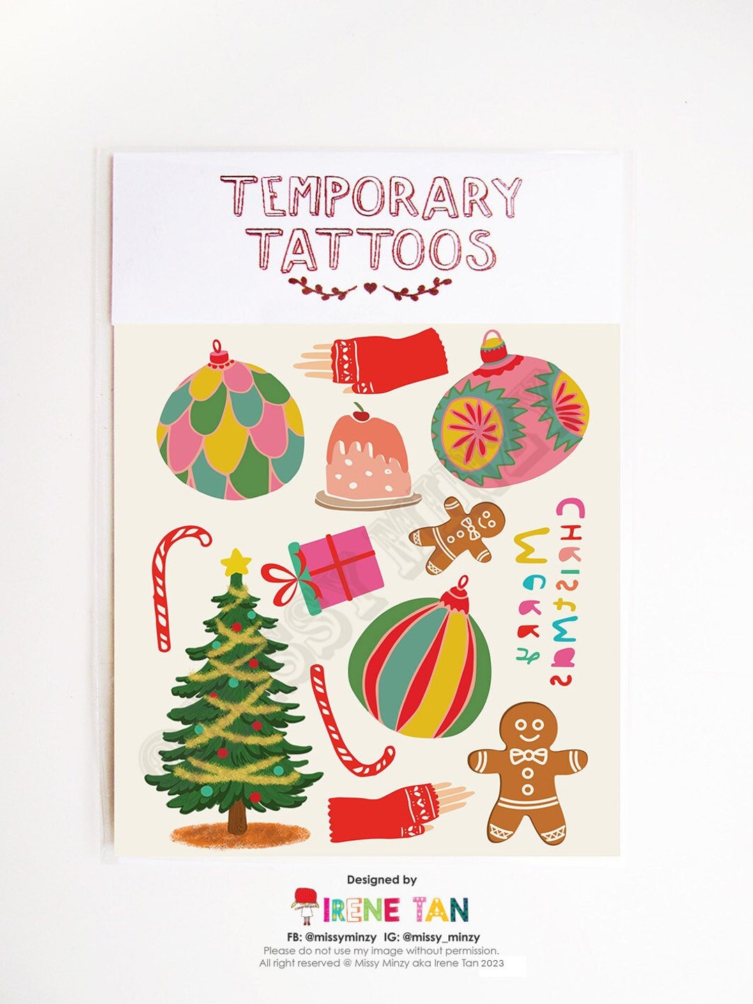Christmas Temporary Tattoos: Holiday Designs, Party Favors - Etsy