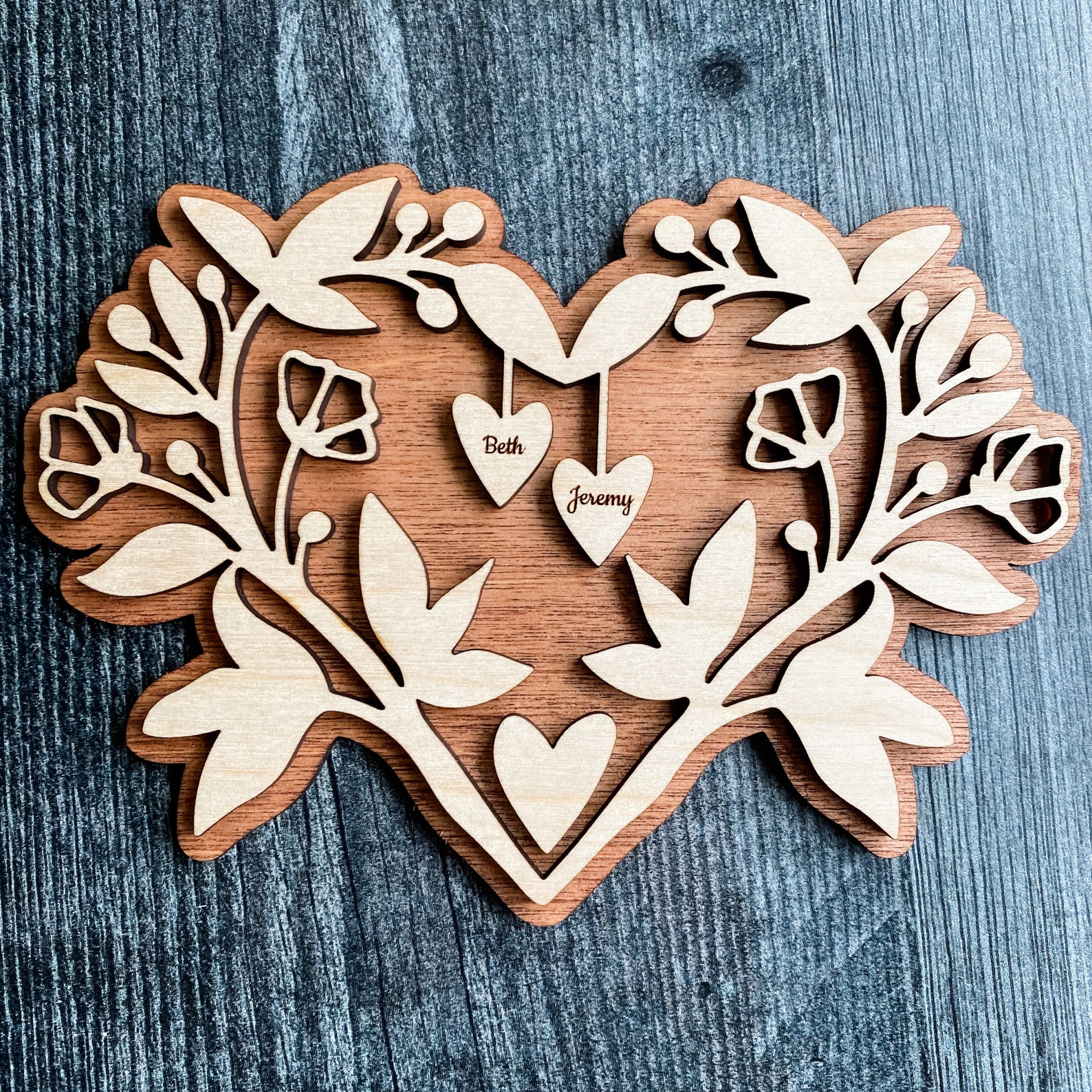 Foliage Couple Hanging Heart Sign | SVG | Glowforge and Laser Cutting ...