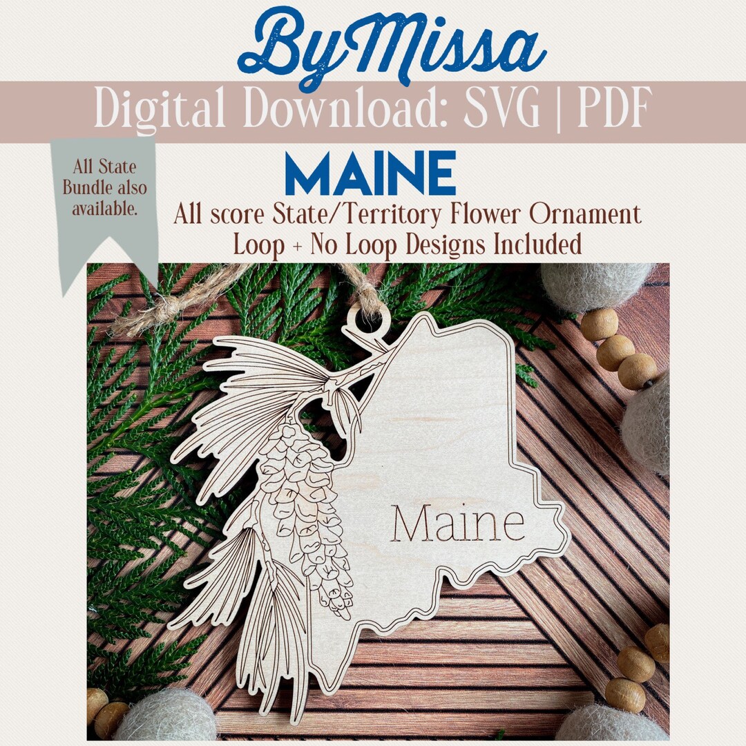 Maine State Flower Ornament Laser Cut Template SVG/PDF - Etsy