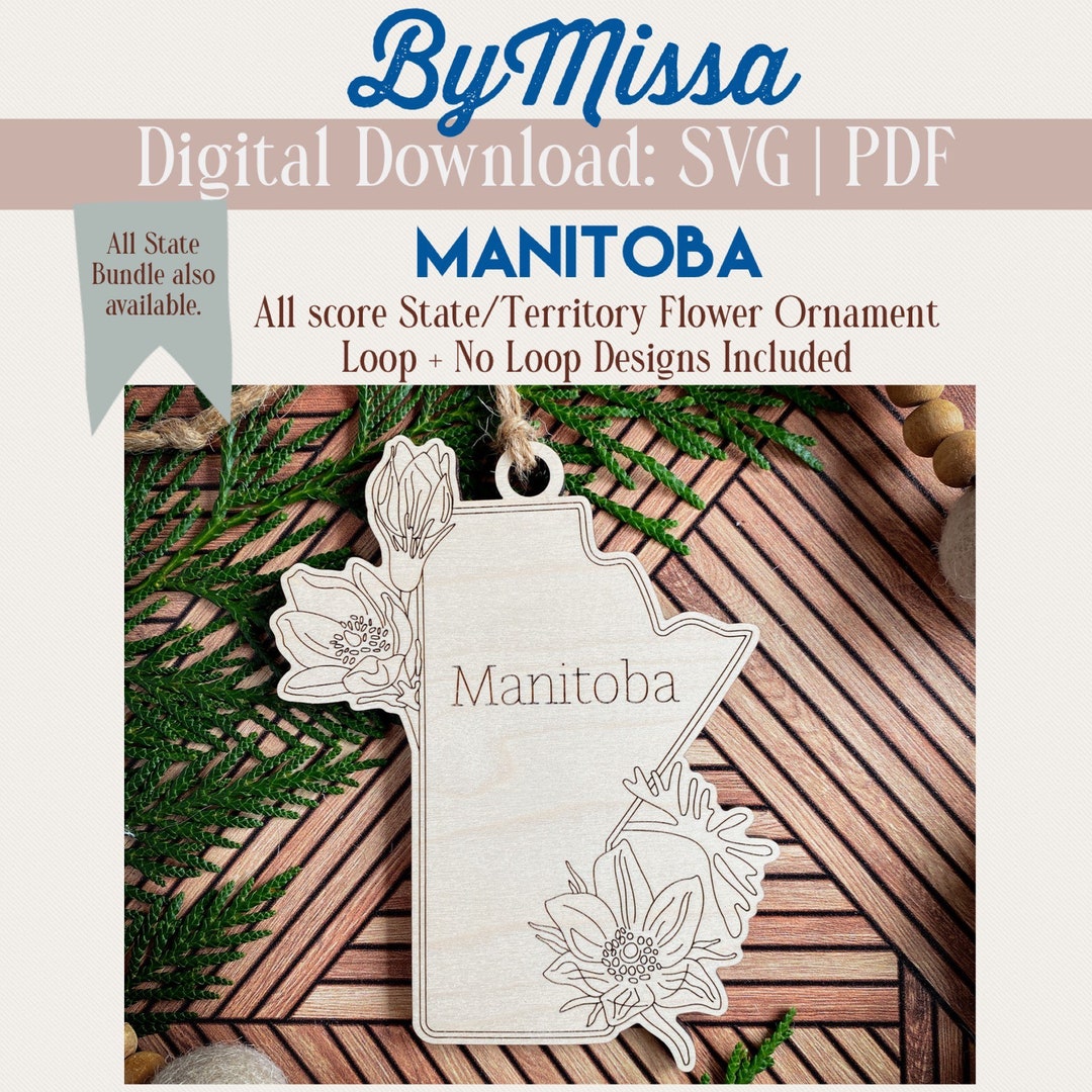 Manitoba Flower Ornament: Laser Cut Sign, Magnet Template (SVG/PDF) - Etsy