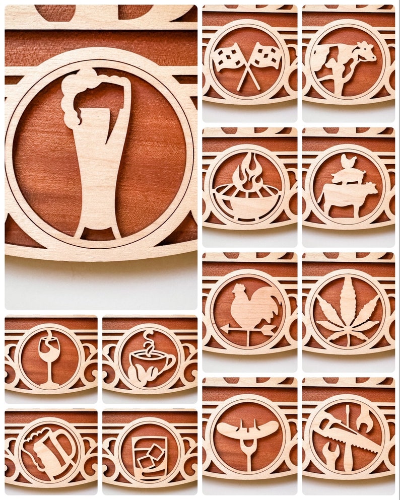 Laser Cut Room Sign Bundle: Mix & Match SVG/PDF Template - Etsy