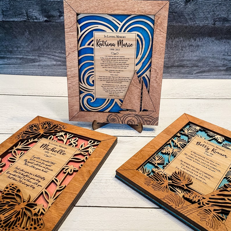 Cardinal, Butterfly, Ship Remembrance Frames | SVG, PDF, AI | Glowforge ...