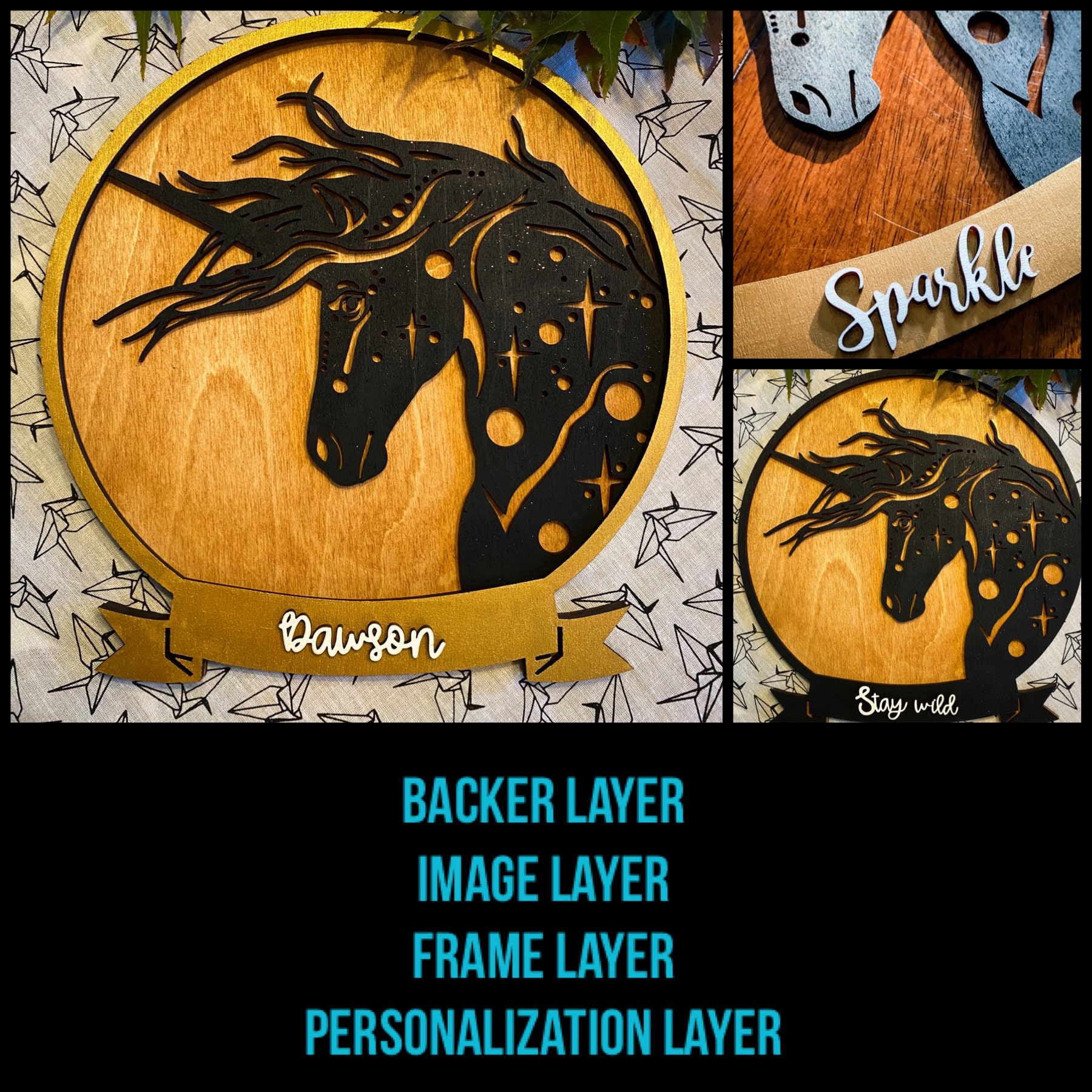 Dream Scape Sign Set: Whale Fox/owl & Unicorn SVG Glowforge - Etsy