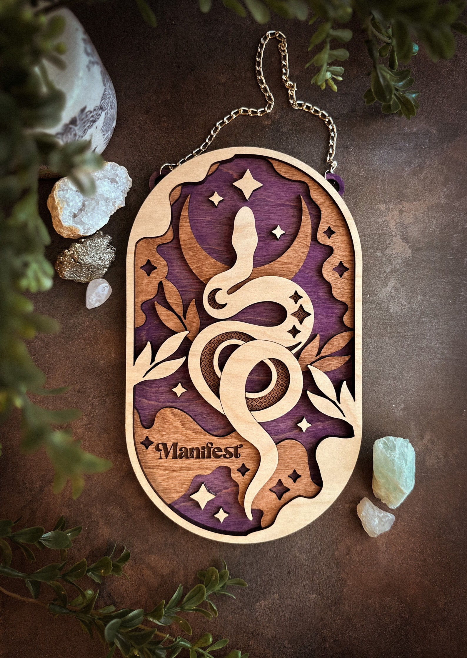 Magick Snake Oval Ornament, Sign Round & Earring| Cottagecore | SVG/PDF ...