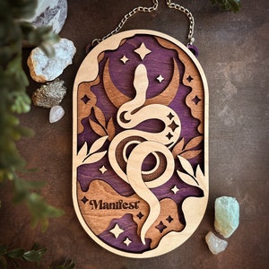 Magick Snake Oval Ornament, Sign Round & Earring| Cottagecore | SVG/PDF ...