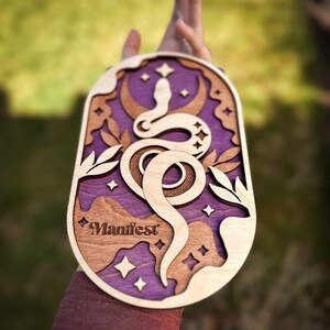 Magick Snake Oval Ornament, Sign Round & Earring| Cottagecore | SVG/PDF ...