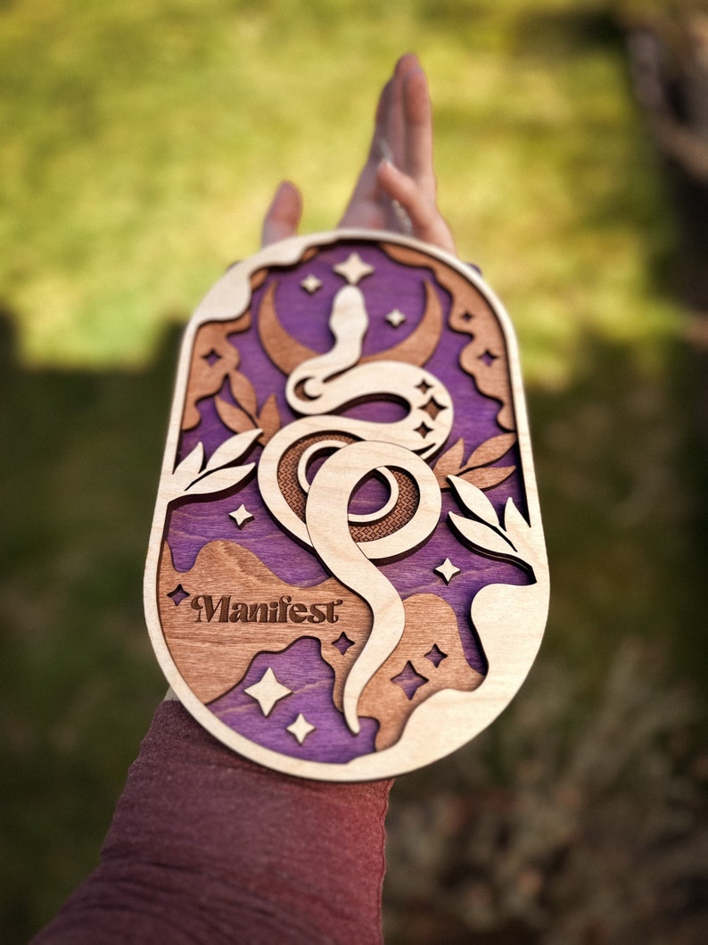 Magick Snake Oval Ornament, Sign Round & Earring| Cottagecore | SVG/PDF ...