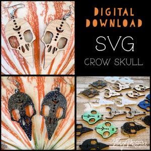 Gothic Skull Earring Set | SVG for Glowforge and Laser Cutting - Etsy