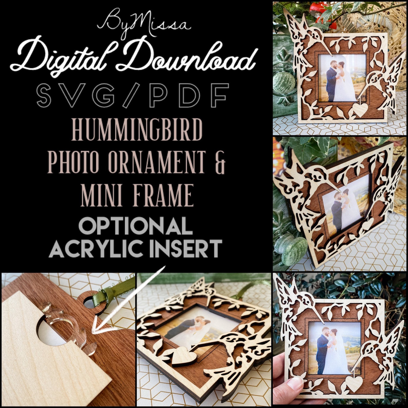 Hummingbird Frame Ornament & Mini Frame Fits | Etsy