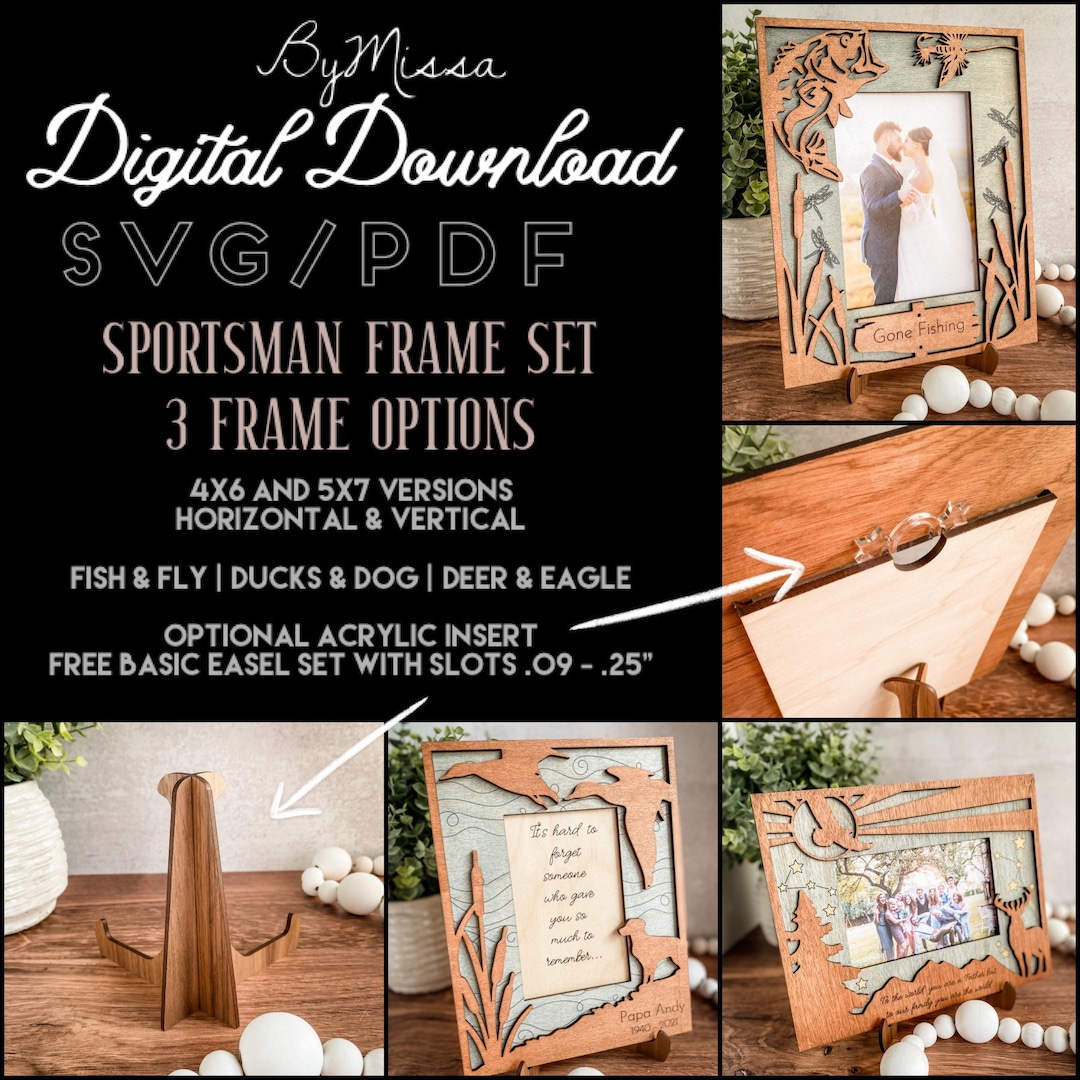 Sportsman Photo Frame Set | Fish, Ducks & Deer Designs | Father's Day ...