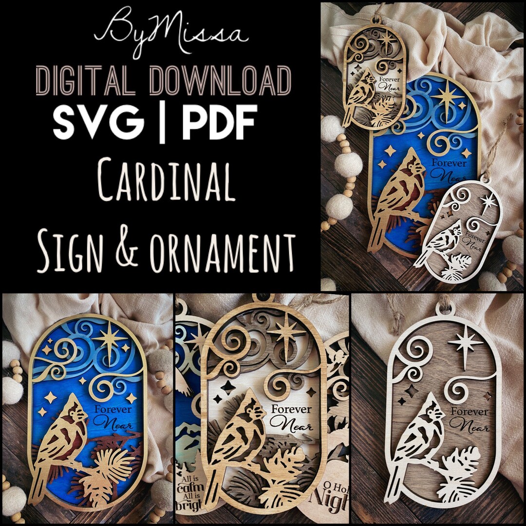 Cardinal Oval Ornament and Sign Round | Remembrance SVG | SVG/PDF | Glowforge Laser Cutting ...