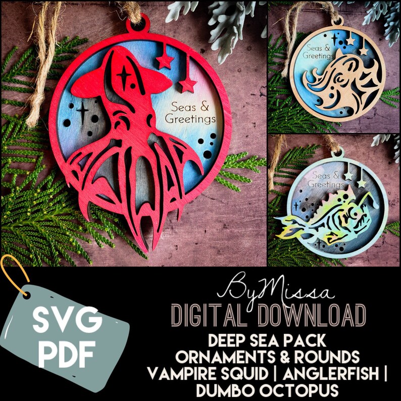 Deep Sea Creatures Set: Vampire Squid Anglerfish Dumbo - Etsy