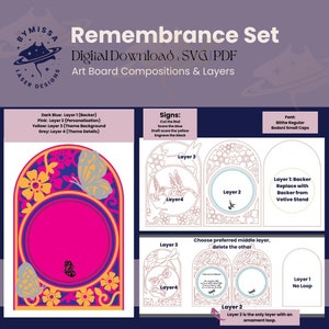 Hummingbird Remembrance Set | 1 Design Set | Sign, Votive Holder ...