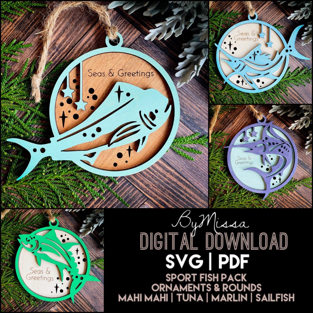 Tropical Fish Ornament SVG: Laser Cut Sea Creatures (digital Download ...