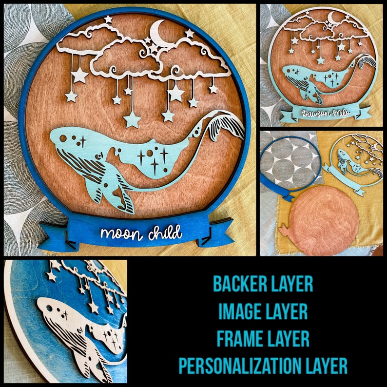 Dream Scape Sign Set: Whale Fox/owl & Unicorn SVG Glowforge - Etsy