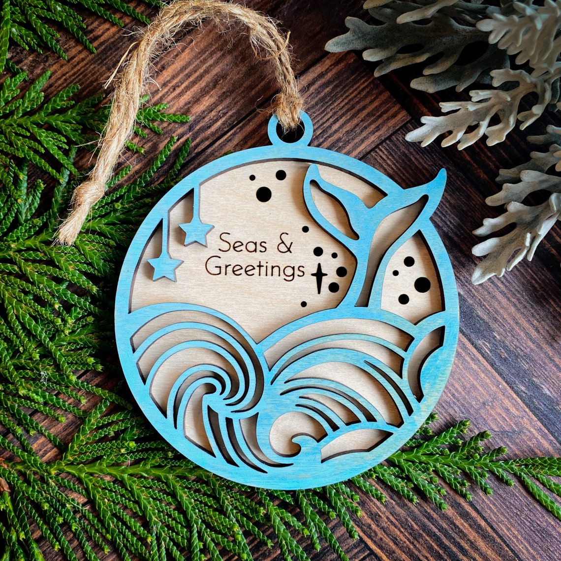 Sea Creature Ornaments: Whale, Shells, Coral, Palms SVG/PDF Laser Cut ...