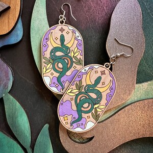 Magick Snake Oval Ornament, Sign Round & Earring| Cottagecore | SVG/PDF ...