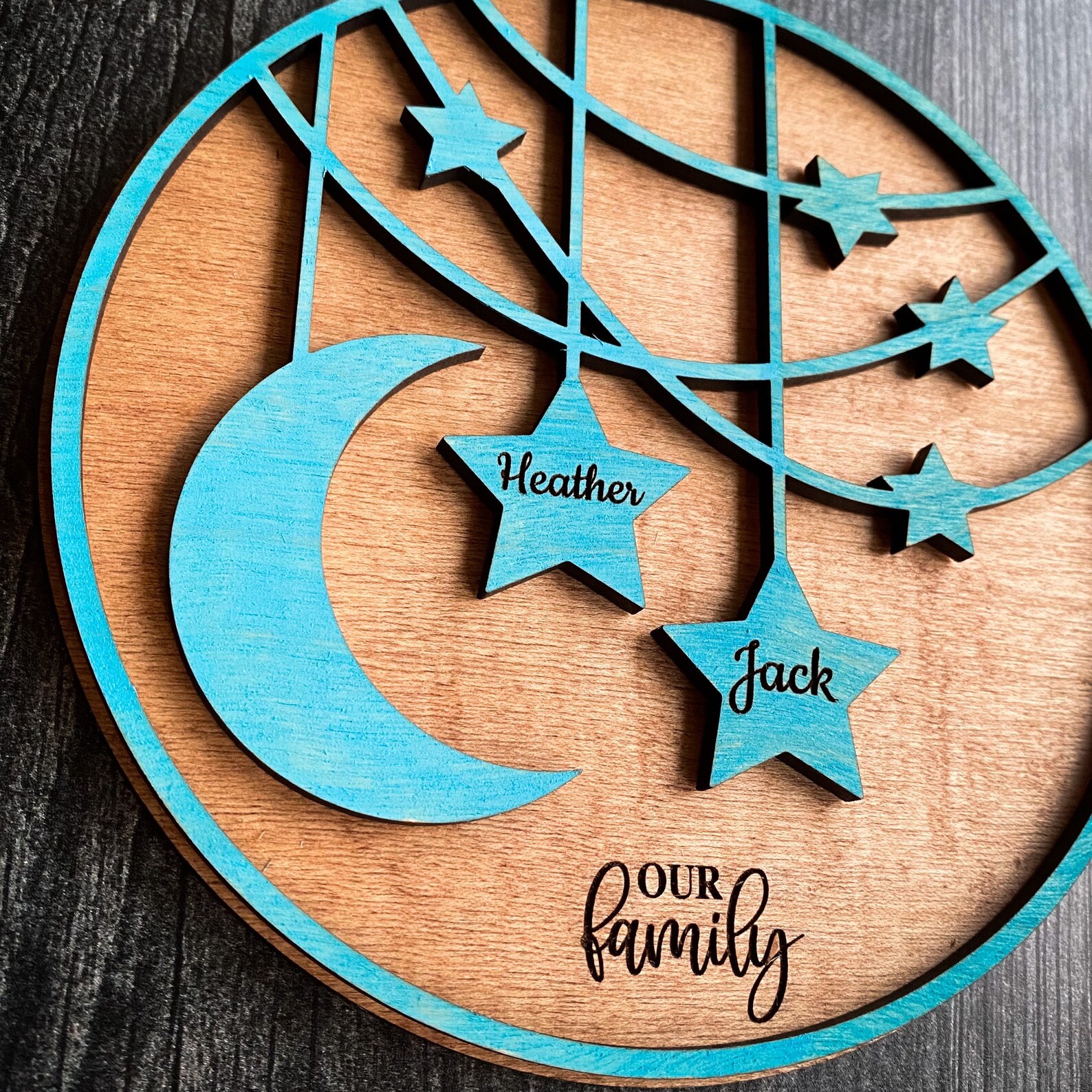 STAR Family Sign Rounds 1-10 Family Members | Easel | SVG | Glowforge ...