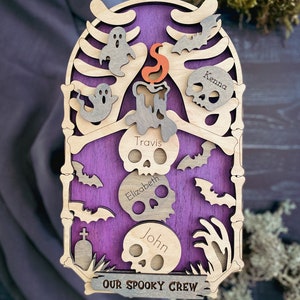 Skull Family Sign | 2-10 Family Members |halloween | SVG/PDF ...