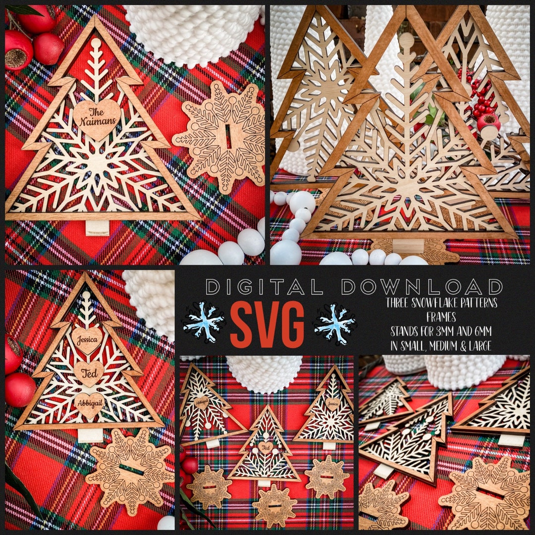 Snow Spruce STANDING Trees Set| SVG| Glowforge and Laser Cutting - Etsy
