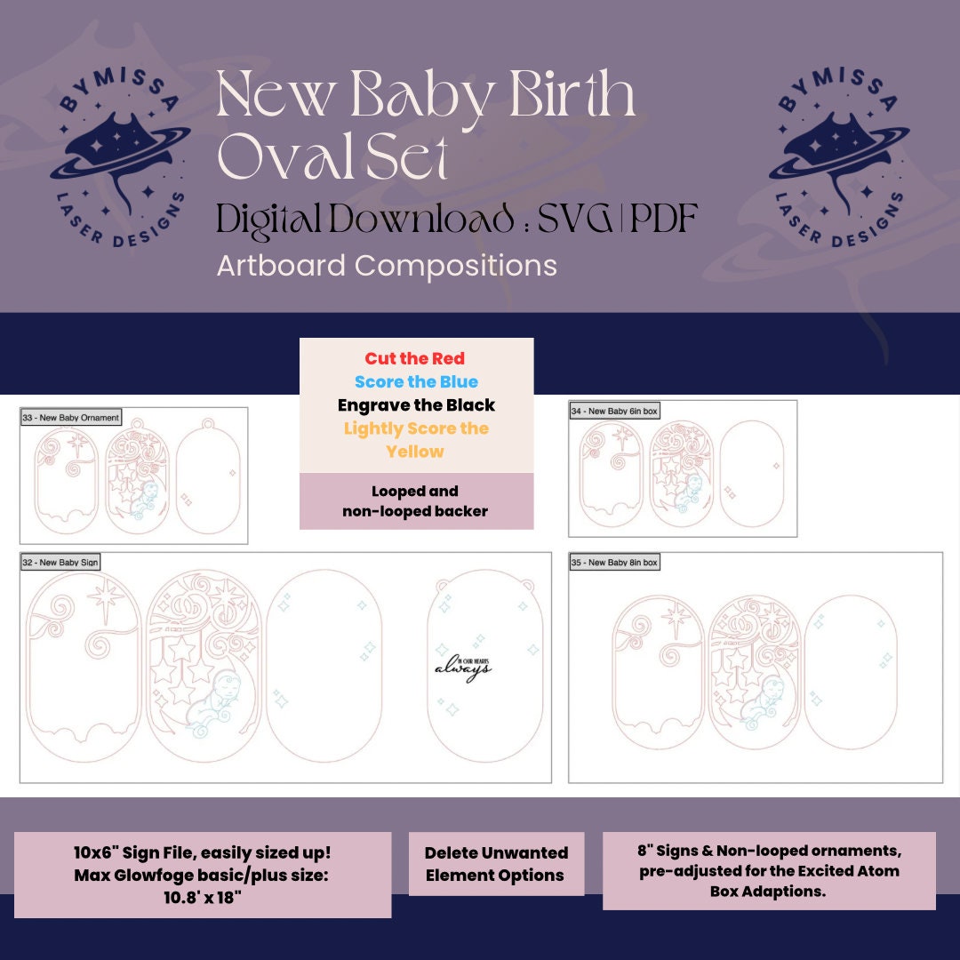 Baby Birth Stat Ornament SVG: Laser Cut Sign Template (SVG/PDF) - Etsy