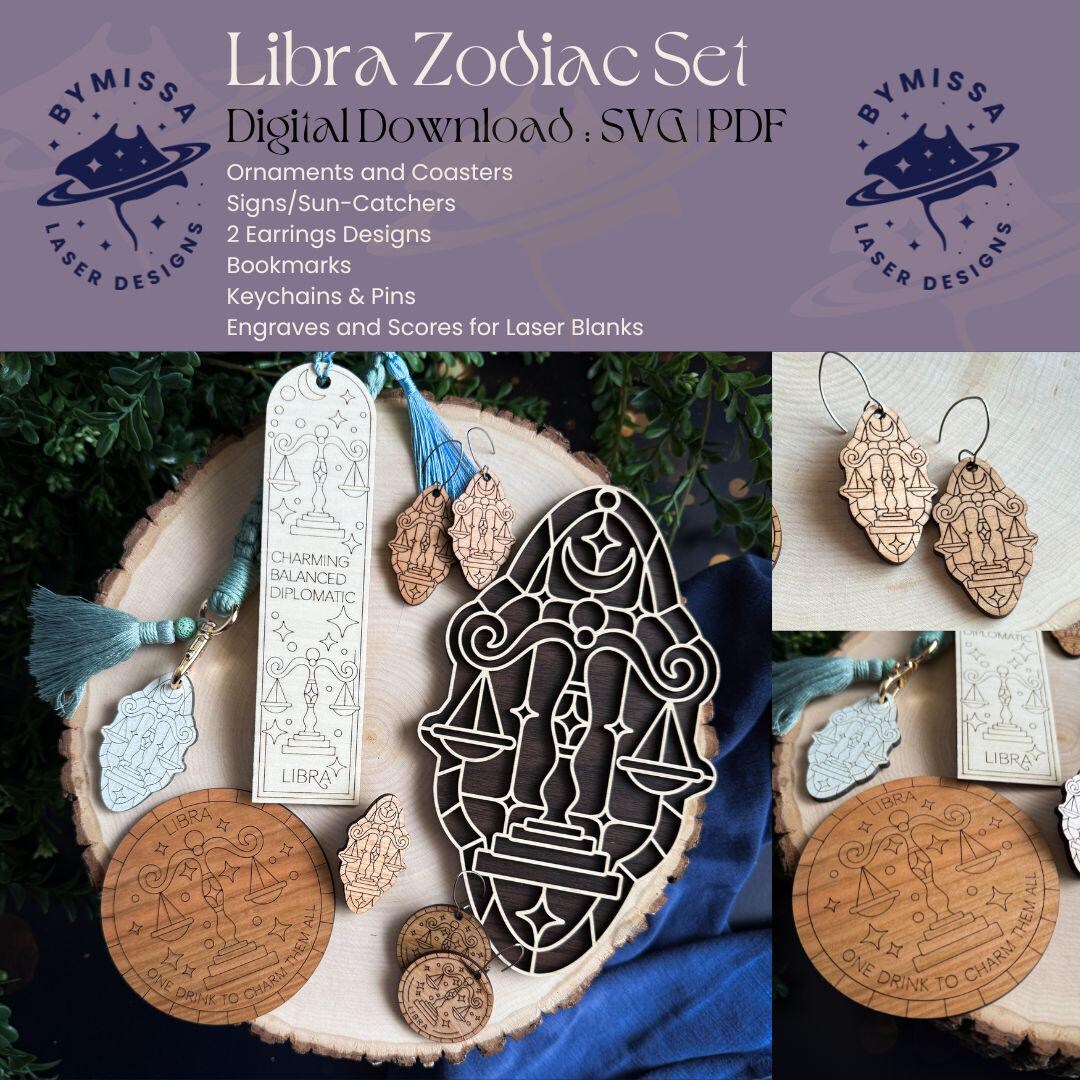 Libra File Set | Zodiac Astrological Sign | SVG PDF | Ornaments ...