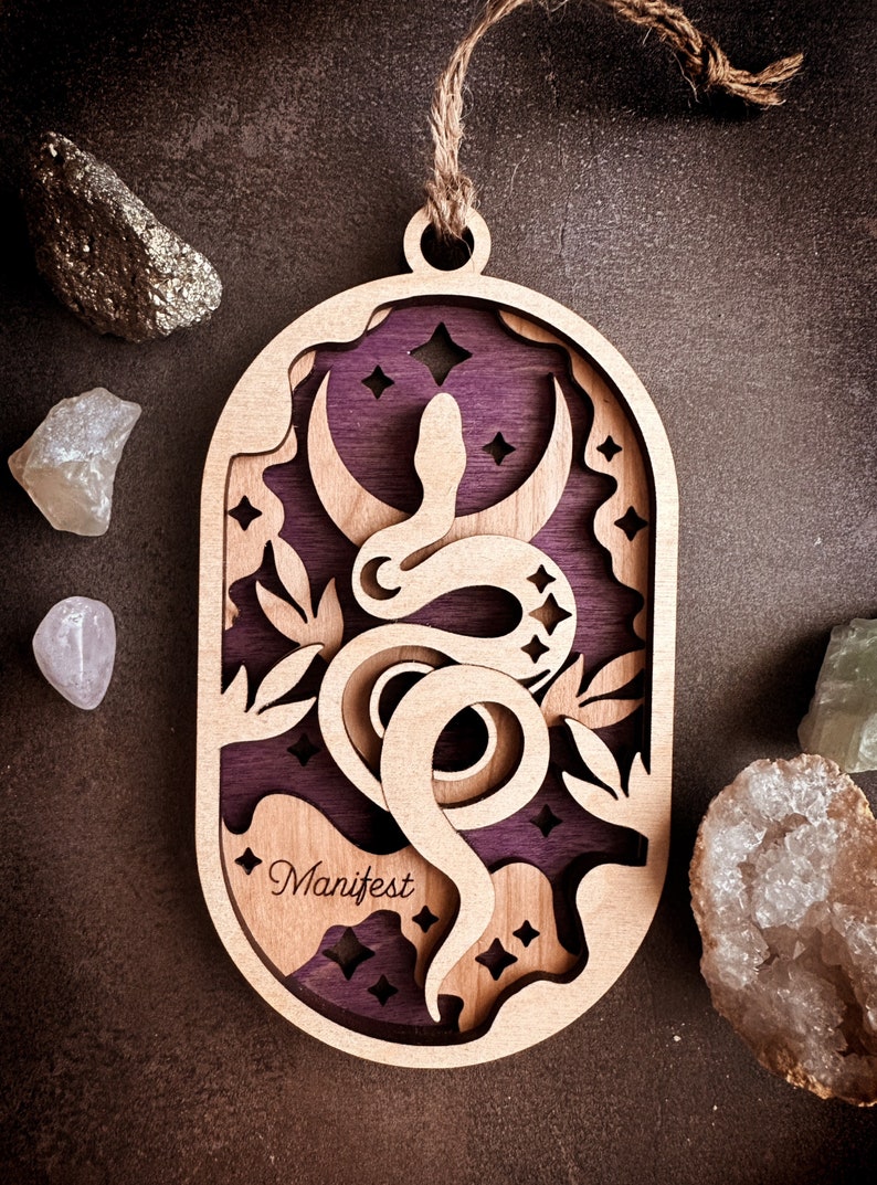 Magick Snake Oval Ornament, Sign Round & Earring| Cottagecore | SVG/PDF ...