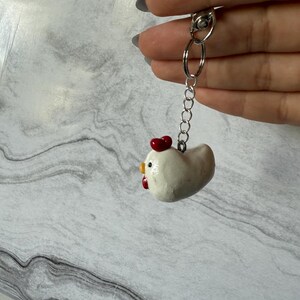 Polymer Clay Fried Egg Keychain Keychain: Handmade Kawaii Charm, Cute ...