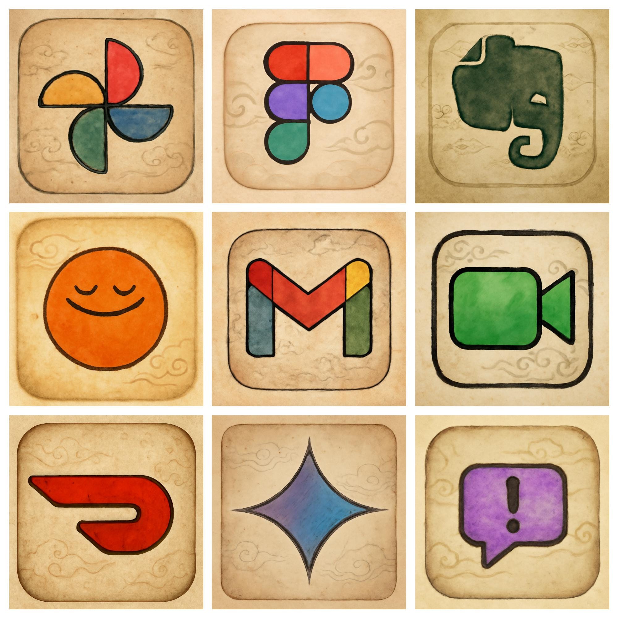 234 Ink Scroll Style App Icon Pack Ios Icon Theme & Popular Apps ...