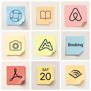 232 Sticky Note Style App Icon Pack Ios Icon Theme & Popular Apps ...