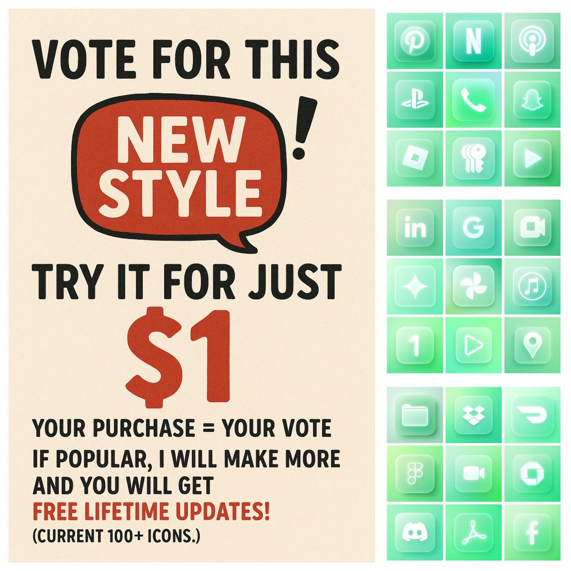 100 Green Glass Morphism Style App Icon Pack Ios & Popular Apps ...