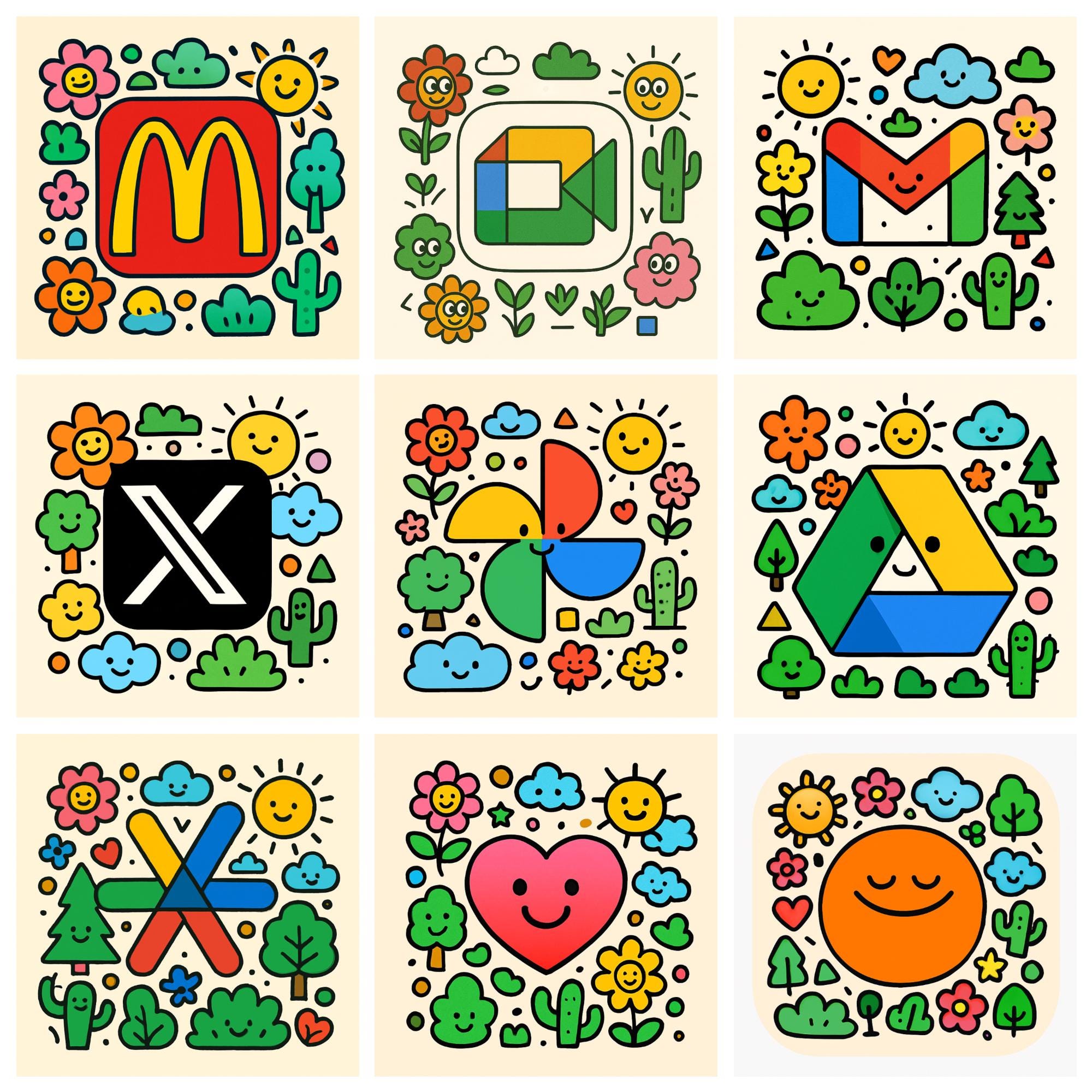 236 Happy Doodle Style App Icon Pack Ios Icon Theme & Popular Apps ...